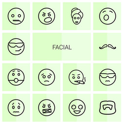 12 facial icons Royalty Free Vector Image - VectorStock