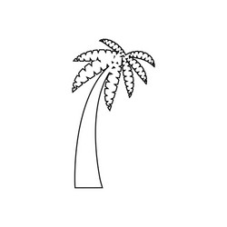 Graphical palm tree set linear style isolated Vector Image