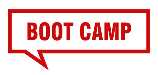 Boot camp sign square speech bubble Royalty Free Vector