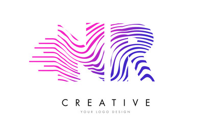 Creative colorful letters nr n r logo Royalty Free Vector