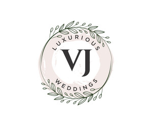 Vj initials letter wedding monogram logos Vector Image