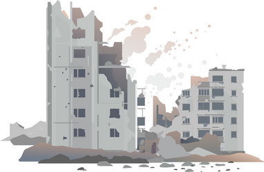 Destroyed House Vector Clipart