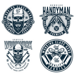 Working class monochrome vintage badges Royalty Free Vector