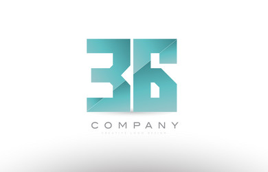 36 green grey number logo icon design creative Vector Image