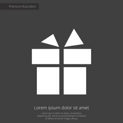 Gift premium icon white on dark background Vector Image