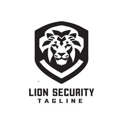 Lion security logo design template Royalty Free Vector Image