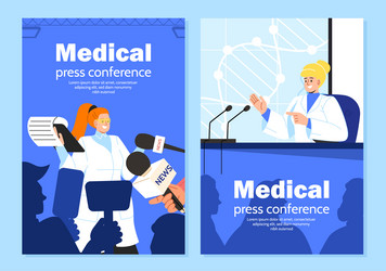 Medical press conference poster Royalty Free Vector Image