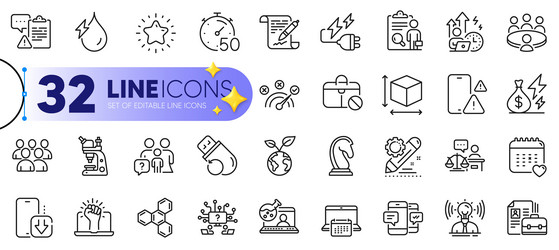 Minimal set of timer calendar and teamwork Vector Image