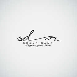 Handwritten signature logo for initial letter ds Vector Image
