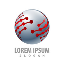 Sphere digital world globe logo concept design Vector Image