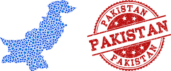 People composition of mosaic map pakistan Vector Image