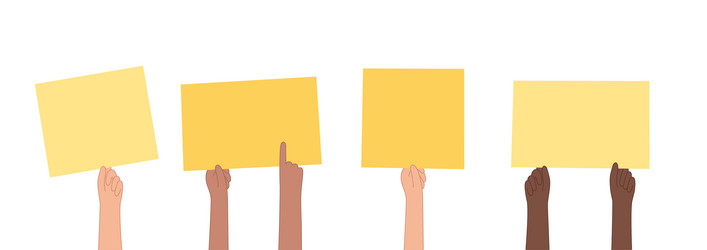 Empty banner in hand Royalty Free Vector Image