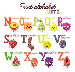 An alphabet with cute fruits letter a apple Vector Image