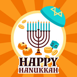 Hanukkah holiday timeline 8 day infographics Vector Image