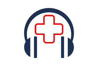 Music world headset headphone listen logo icon Vector Image