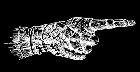 Mechanical pointing finger Royalty Free Vector Image