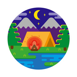 Campers gear icon set Royalty Free Vector Image