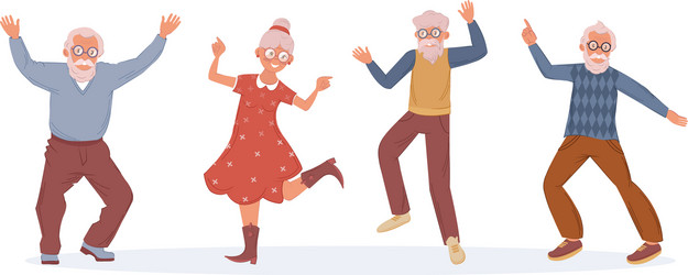 Old dancing people an elderly man and woman Vector Image