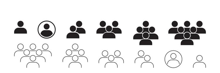 Team icon set Royalty Free Vector Image - VectorStock