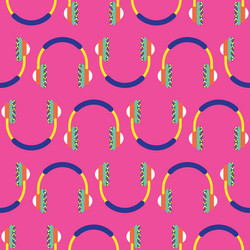 Seamless headphone pattern music Royalty Free Vector Image