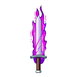 Fire sword effect cartoon Royalty Free Vector Image
