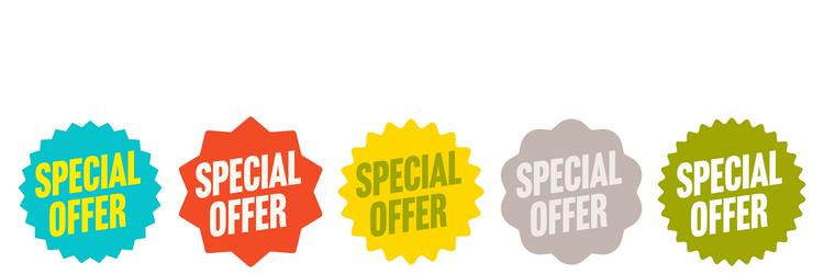 Special offer round sticker with gradient 3d Vector Image
