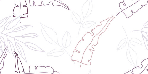 Tropical leaf modern print pastel one line drawing