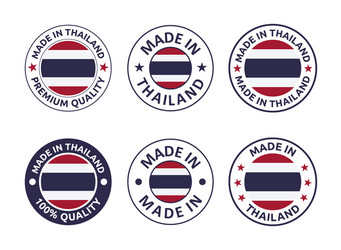 Made in thailand labels set kingdom thailand Vector Image