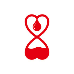 World blood donor day heart and blood drop concept