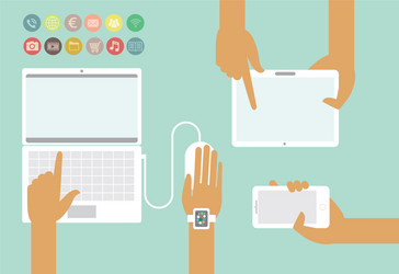 Mobile phone service center flat Royalty Free Vector Image