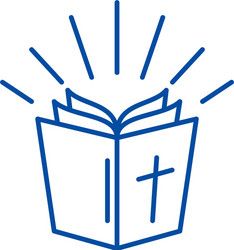 Ministry line icon concept flat Royalty Free Vector Image