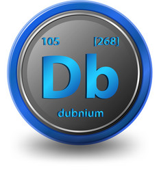 Dubnium chemical element symbol Royalty Free Vector Image