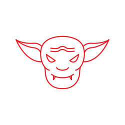 Goblin face icon logo Royalty Free Vector Image