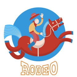 Rodeo postercowboy on horse Royalty Free Vector Image