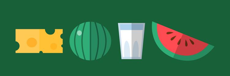 Farm organic bio food flat object set Royalty Free Vector