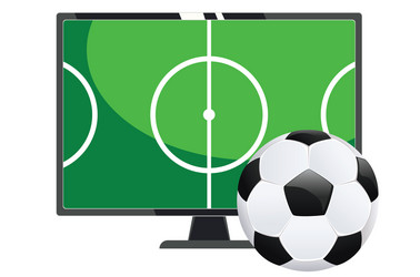 Football on tv screen Royalty Free Vector Image