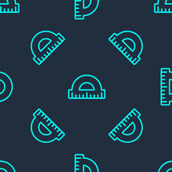 Green line protractor grid for measuring degrees Vector Image