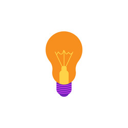 Cute smiling happy light bulb have idea Royalty Free Vector