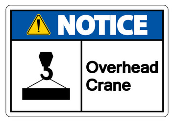 Danger overhead crane symbol sign on white Vector Image