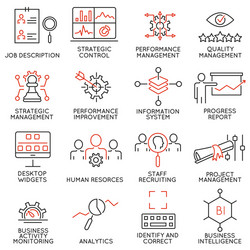 Human resources management outline icons Vector Image