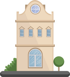 Cartoon white building with red roon Royalty Free Vector