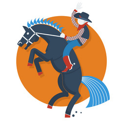 Rodeo postercowboy on horse Royalty Free Vector Image