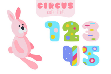 Cartoon colorful numbers 1 2 3 4 5 and pyramid Vector Image