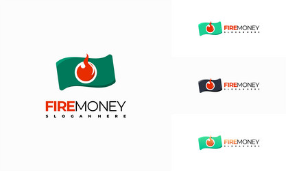 Fire money logo designs concept fast pay Vector Image
