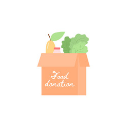 Donation box with food humanitarian aid Royalty Free Vector