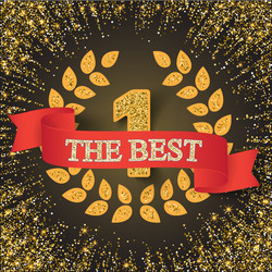 Best number one background with red ribbon Vector Image