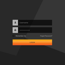 Dark login template ui design Royalty Free Vector Image