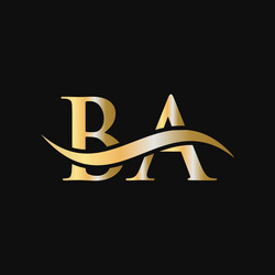 Initial monogram letter ba logo design ba Vector Image
