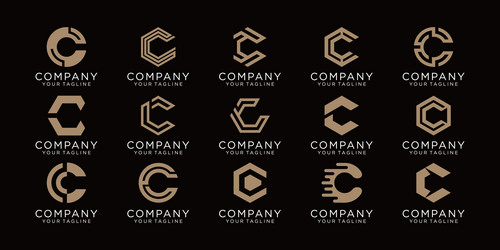 Creative letter c icon set design for business Vector Image
