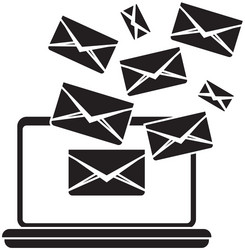 Laptop computer and envelope icon Royalty Free Vector Image